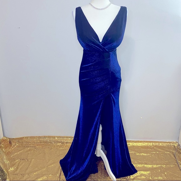 Dresses | Sexy Blue Metallic Dress | Poshmark